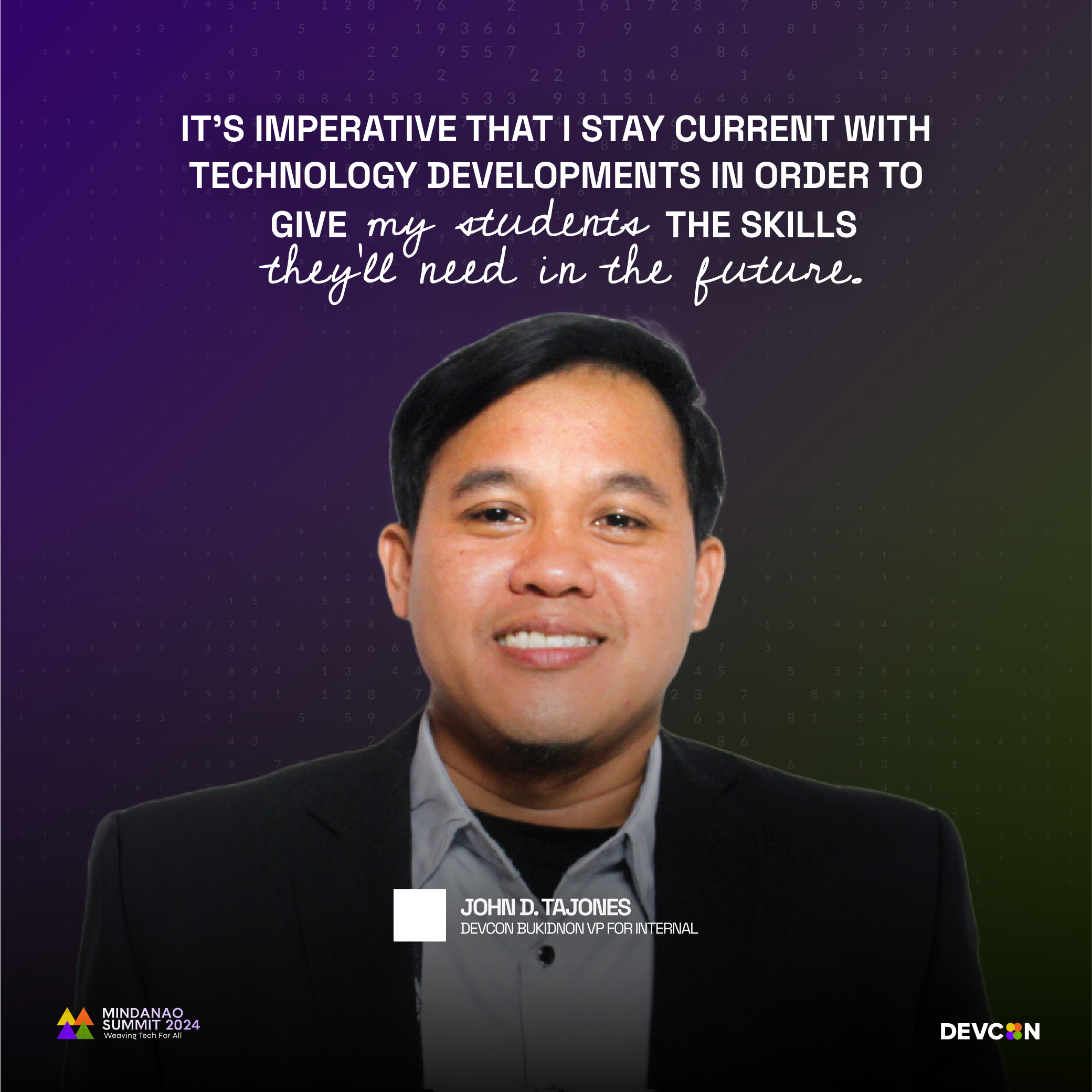 Since I was a kid I’m constantly excited about cutting edge technology. - DEVCON Mindanao Summit ...